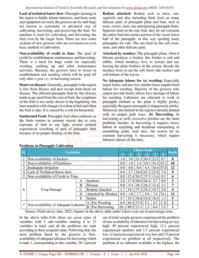 Challenges in Pineapple Cultivation A Case Study of Pineapple Orchards in Tripura | PDF