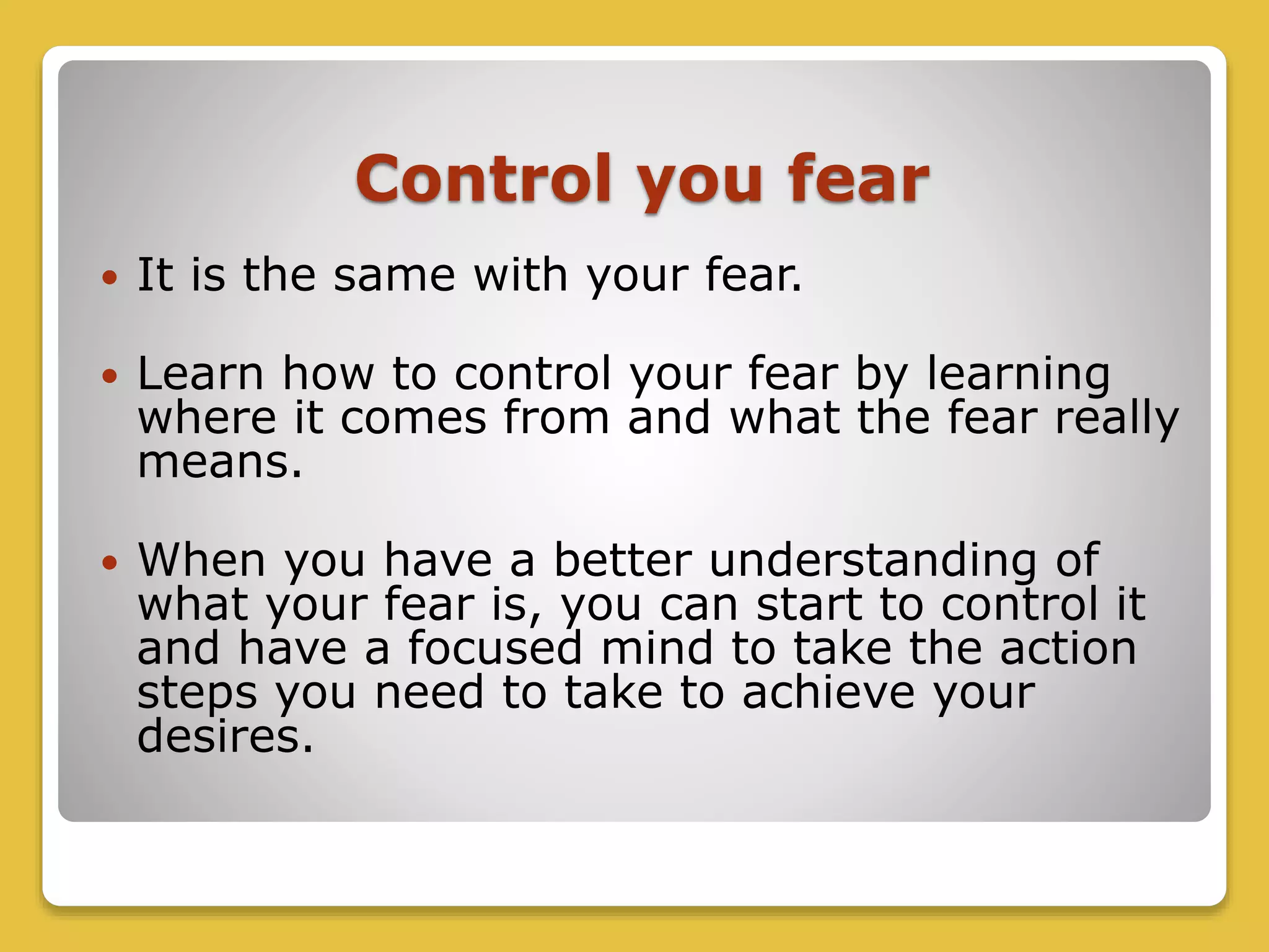 Control your emotions to empower yourself | PPTX