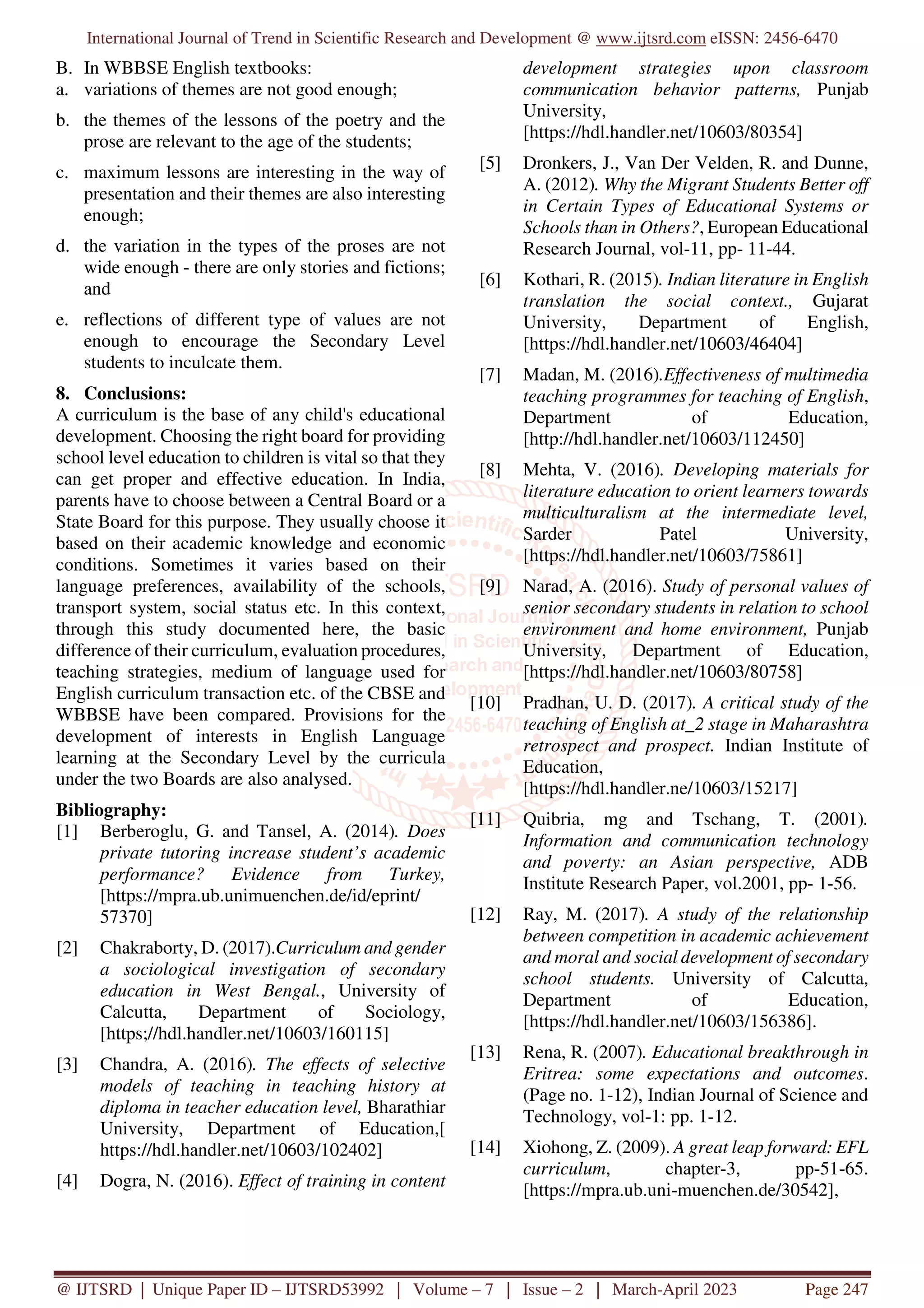 Curricular Contents and Scope of Language Development in Secondary ...