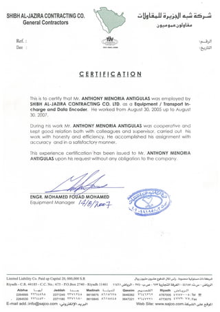 CERTIFICATE-DOCUMENT CONTROLLER | PDF