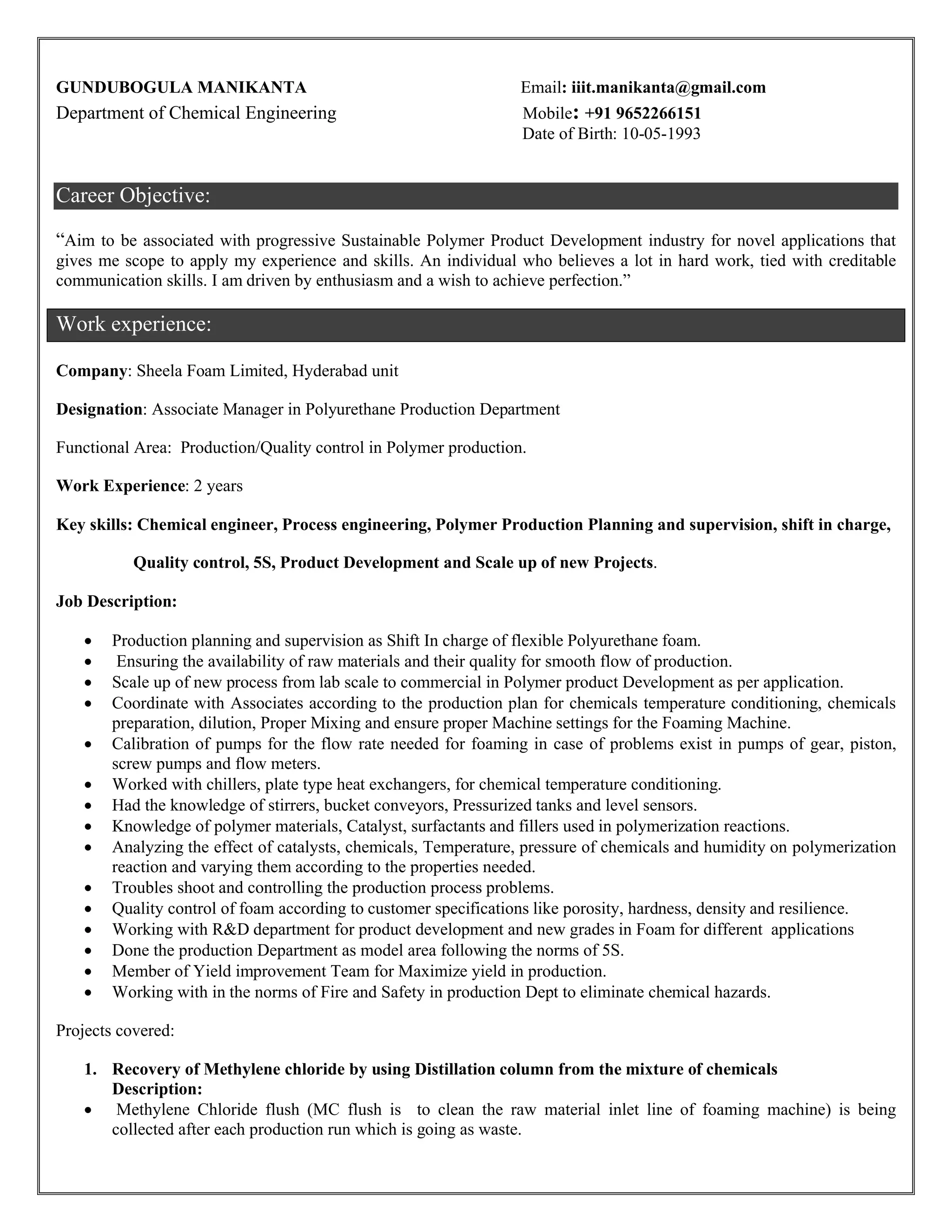 Manikanta -Resume | PDF