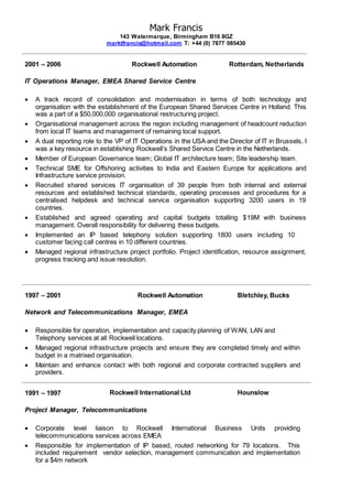 Mark Francis CV v2 | DOCX