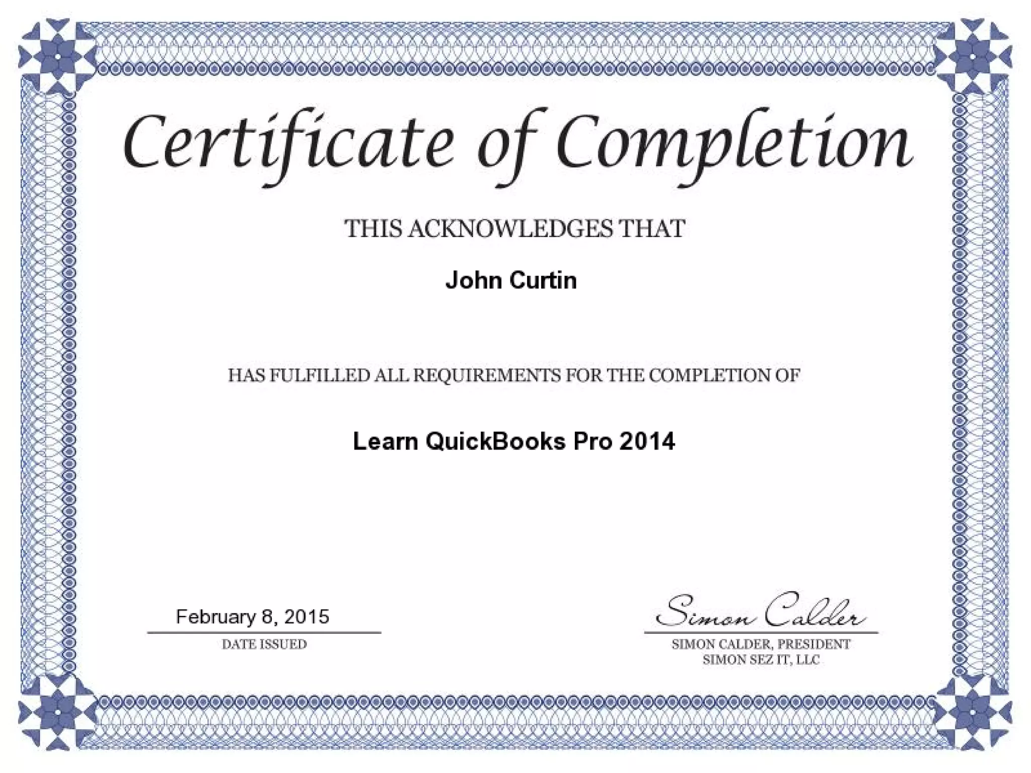 Quickbooks Certificate | PDF