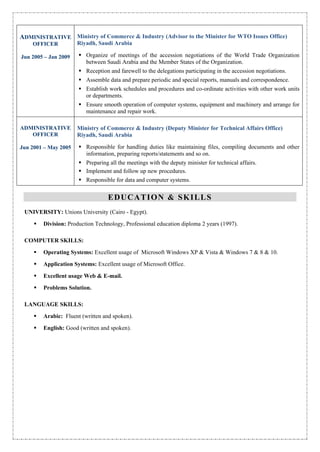 Mustafa (English CV + Arabic CV + Exp. Certificate) | PDF
