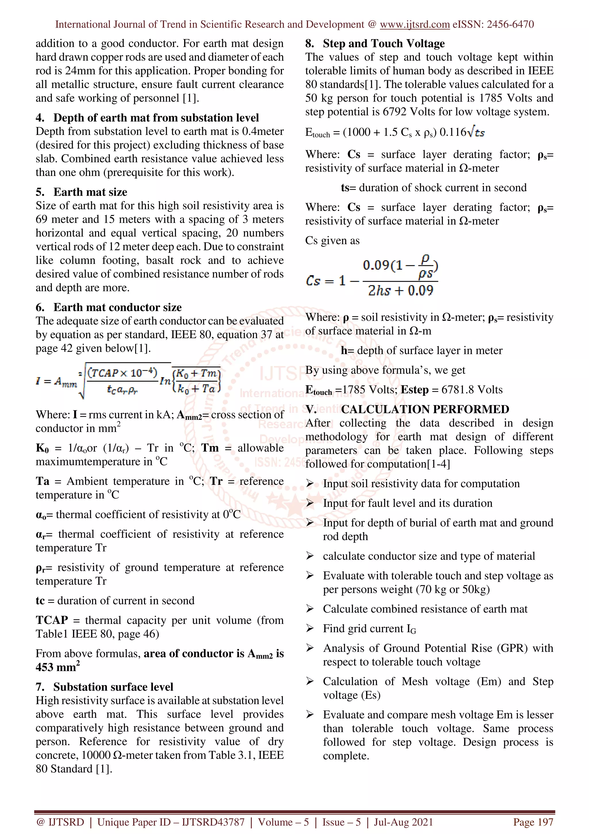 Design of Earthing in Underground Substation using ETAP with ...