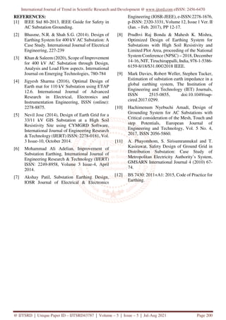 Design of Earthing in Underground Substation using ETAP with ...