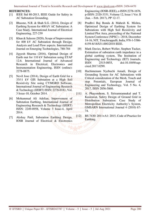 Design of Earthing in Underground Substation using ETAP with ...