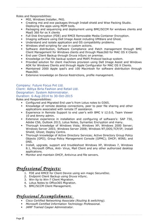 Deepak_CV | DOC | Operating Systems | Computer Software and Applications