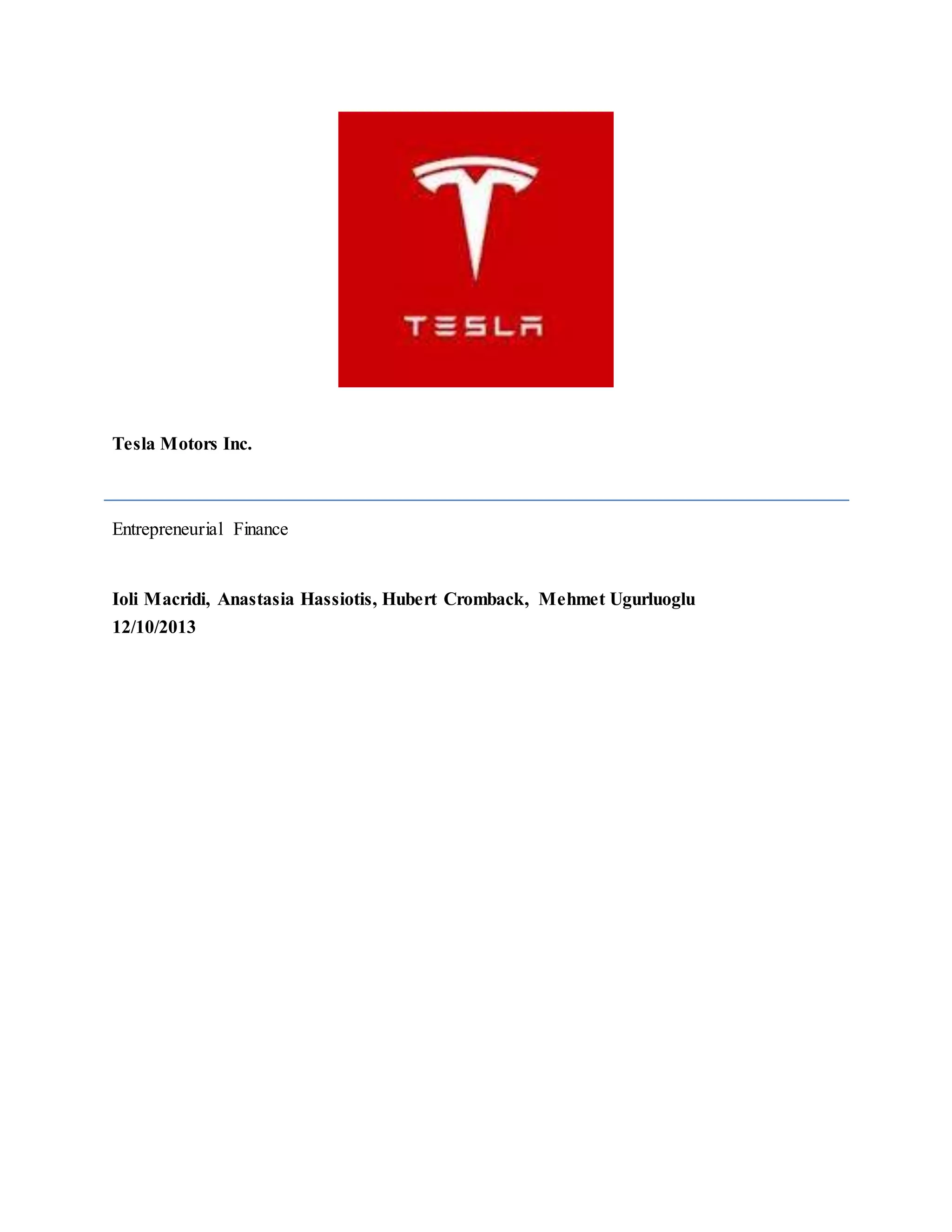 Tesla Motors | PDF