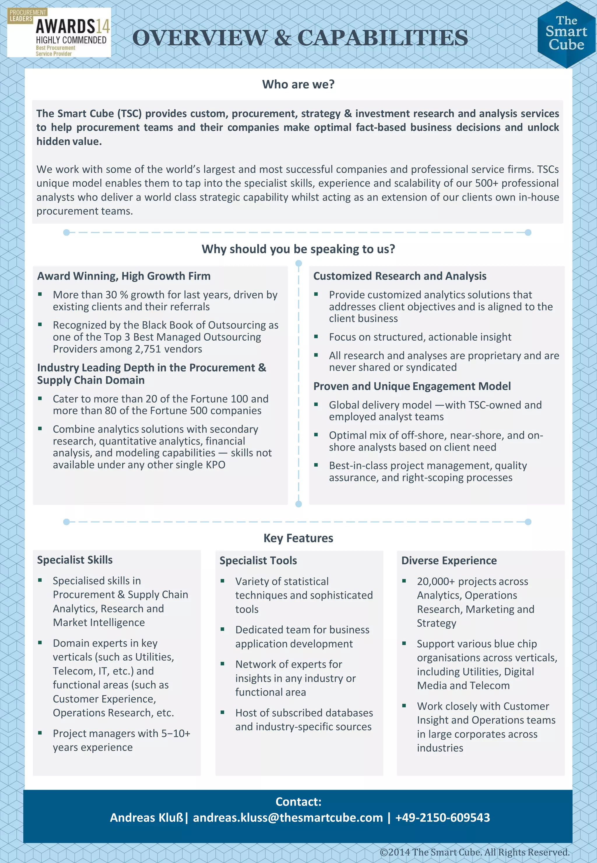 The Smart Cube Overview and Capabilities - Procurement - AK | PDF