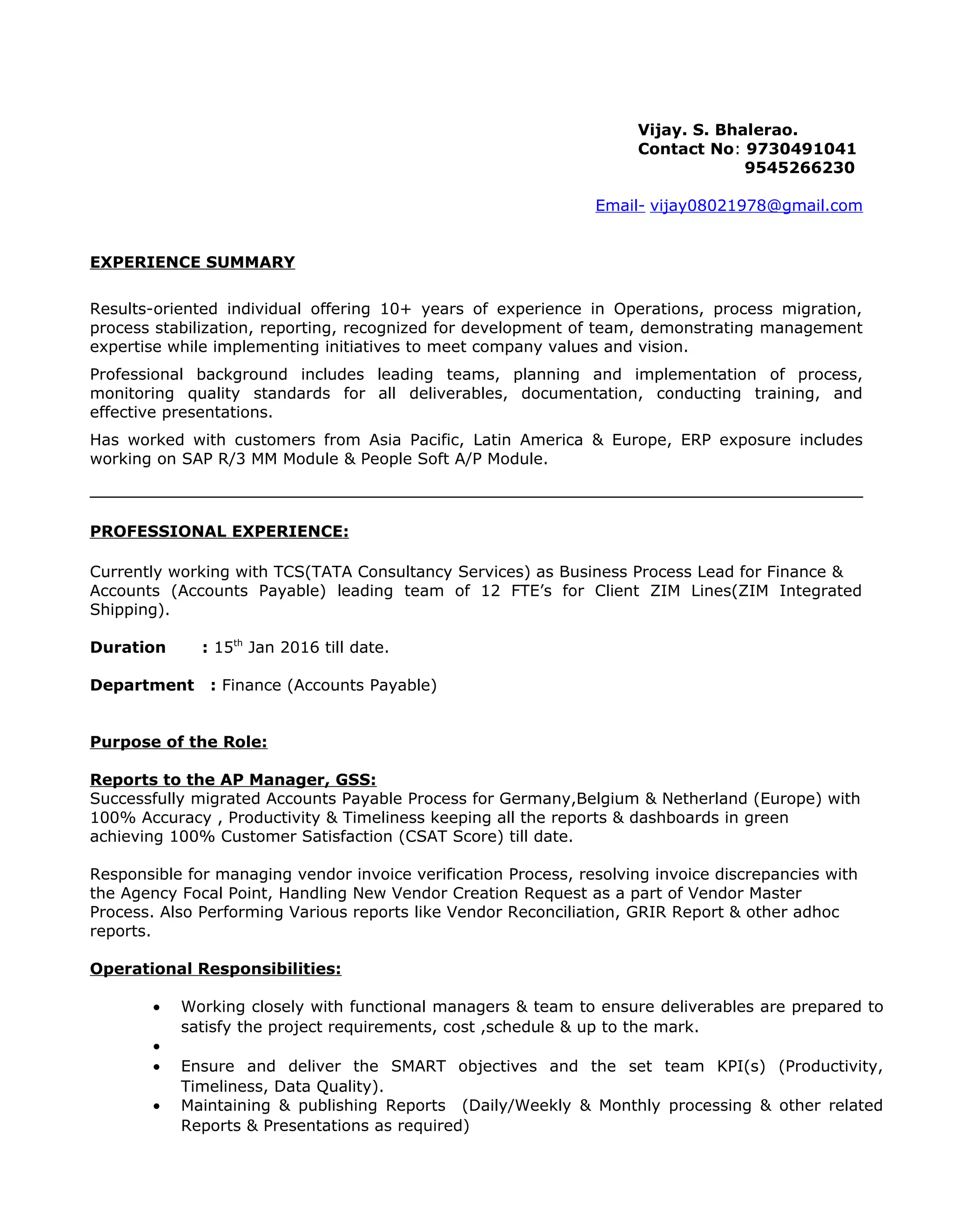 Vijay B Resume New | PDF