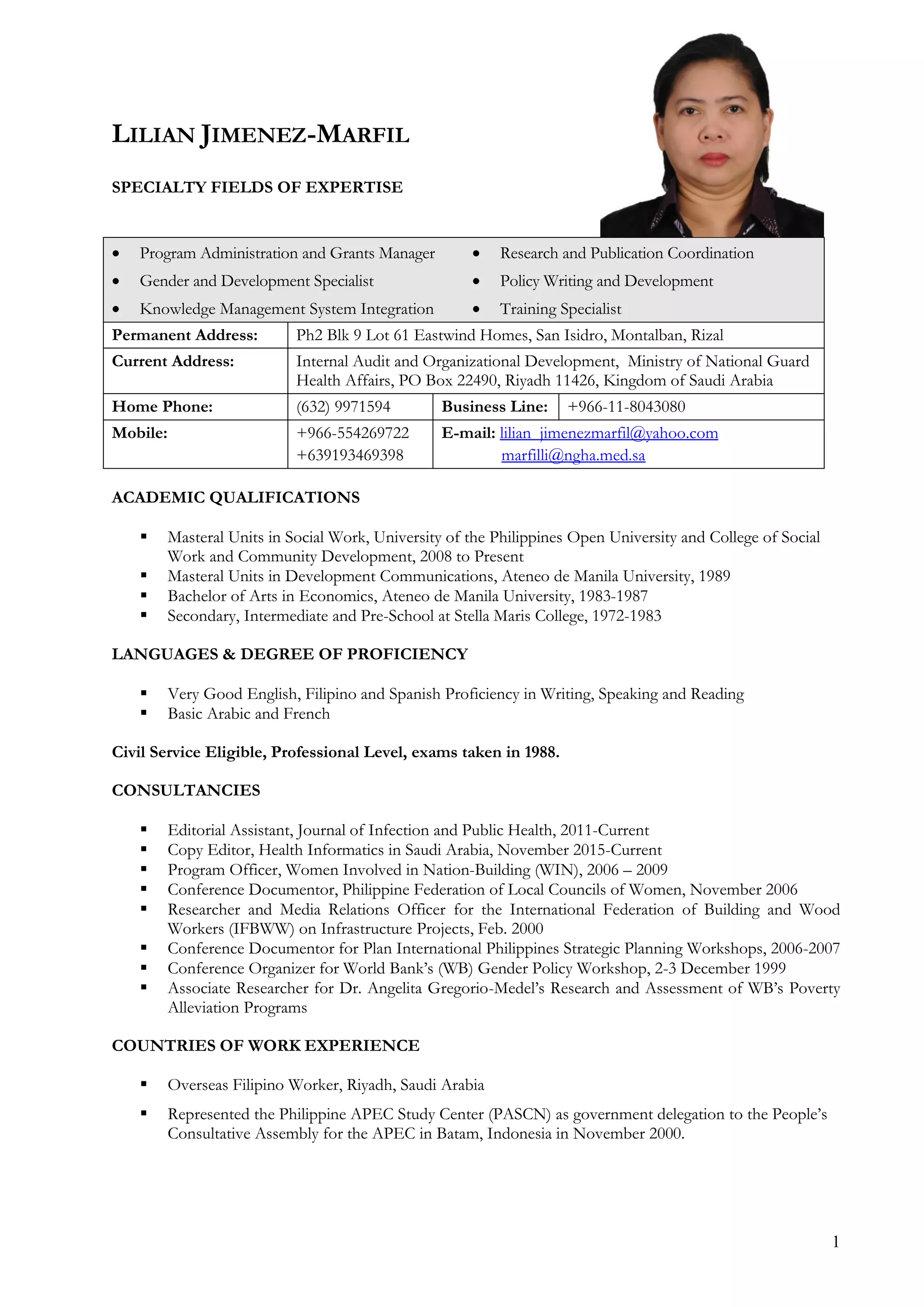 LJ_Marfil_CV_revised_as_of_2016 | PDF