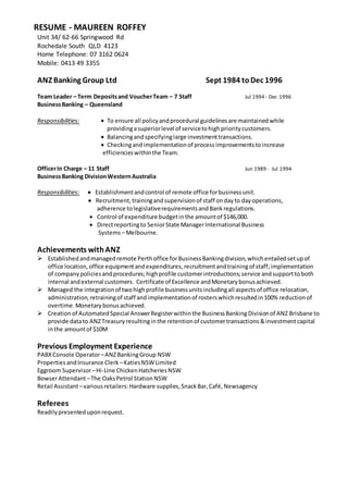 Maureen Roffey.Resume.100315 | PDF