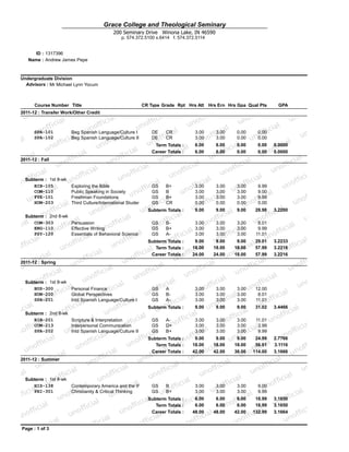 college transcript | PDF