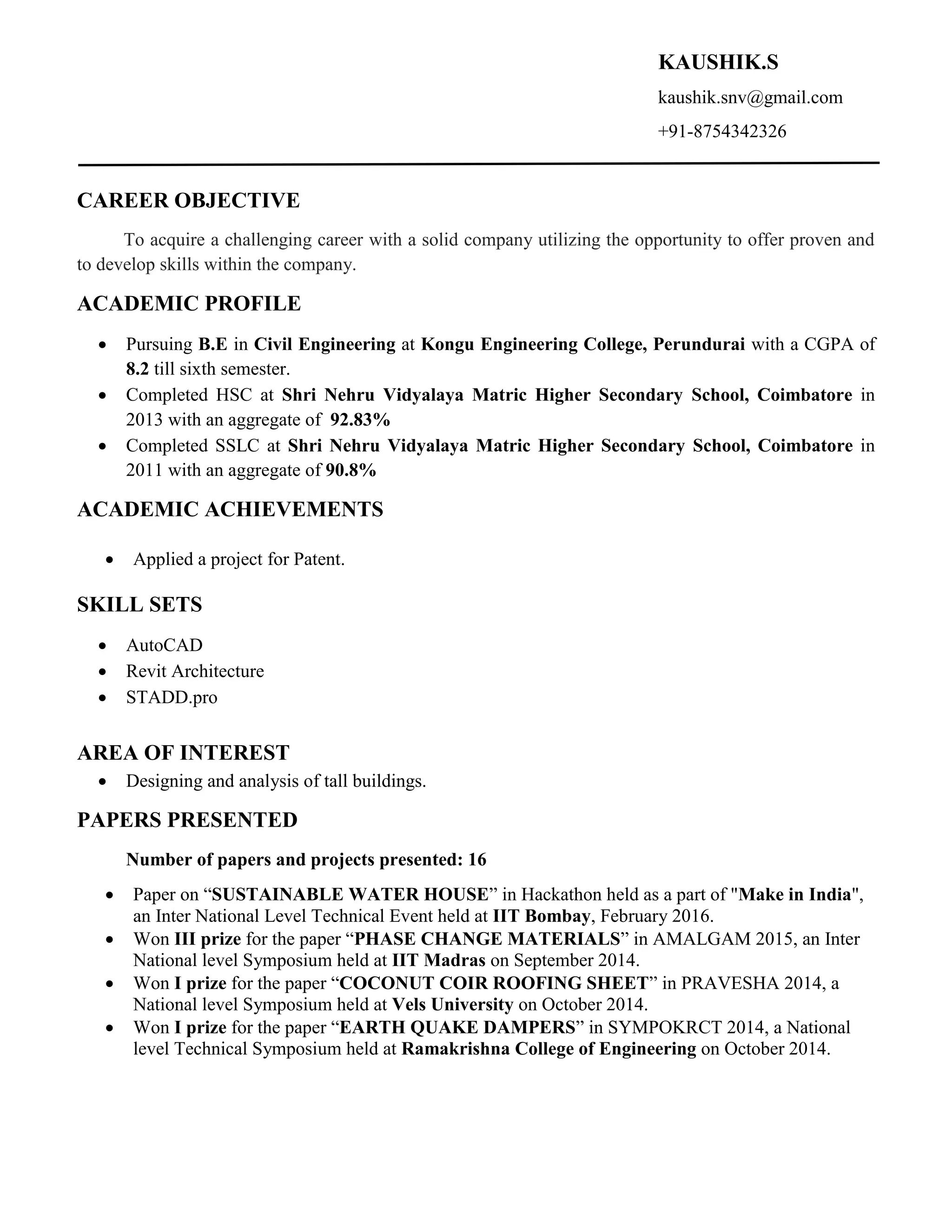 Kaushik resume | PDF