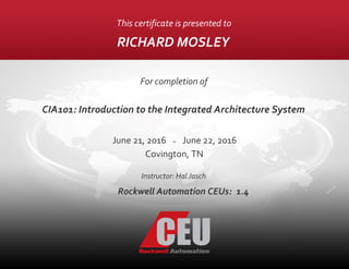 Rockwell Automation Certificate | PPT