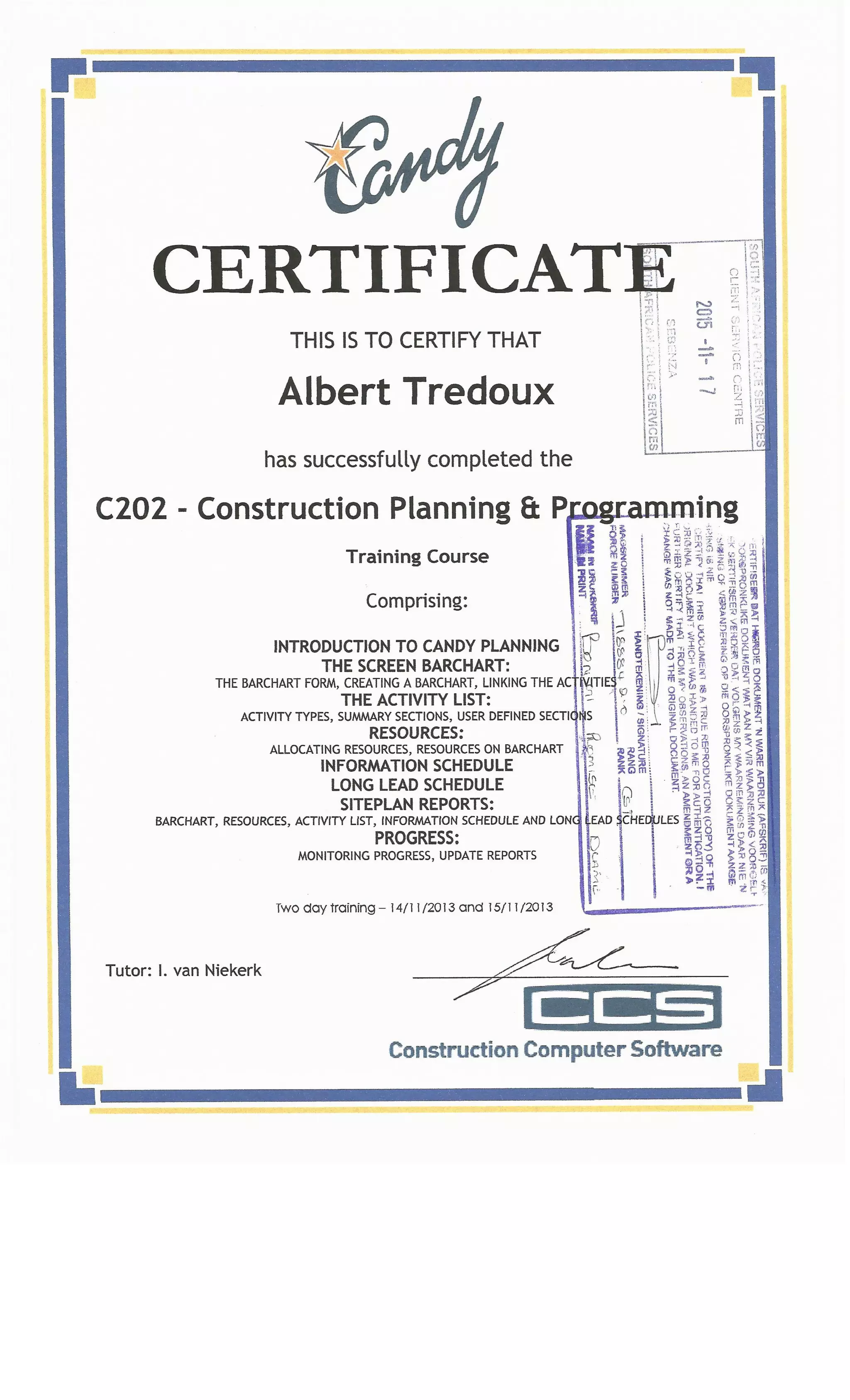 CCS Construction Planning & Programming Cert. | PDF