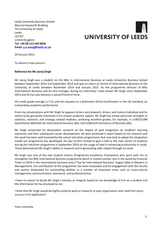 Recommendation Letter 2 | PDF