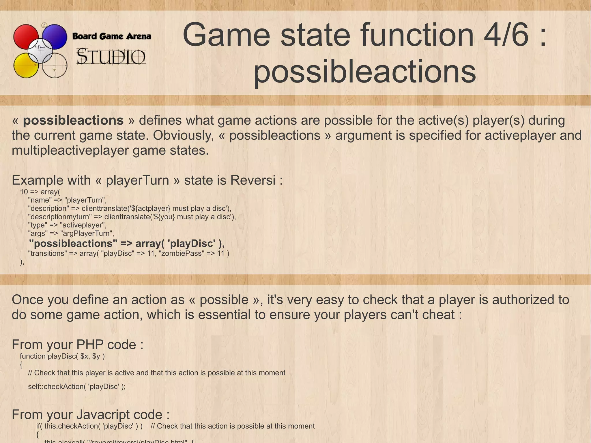 BGA Studio - Focus on BGA Game state machine | PDF
