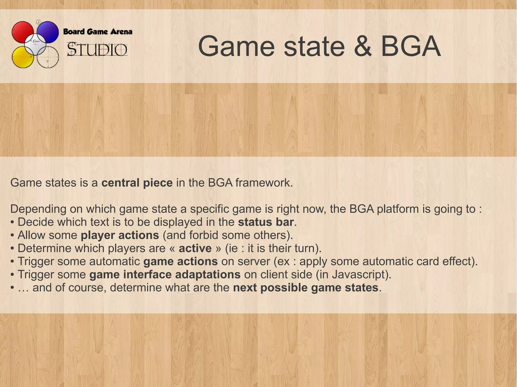 BGA Studio - Focus on BGA Game state machine | PDF