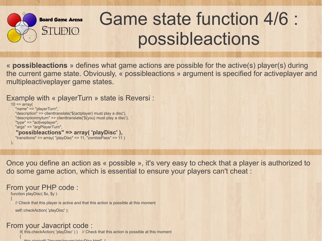 BGA Studio - Focus on BGA Game state machine | PDF | Programming ...