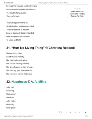 Poems For Young Children | PDF | Parenting Children Aged 4-11 | Parenting