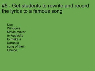 31 interesting ways to use audio in your class | PPT