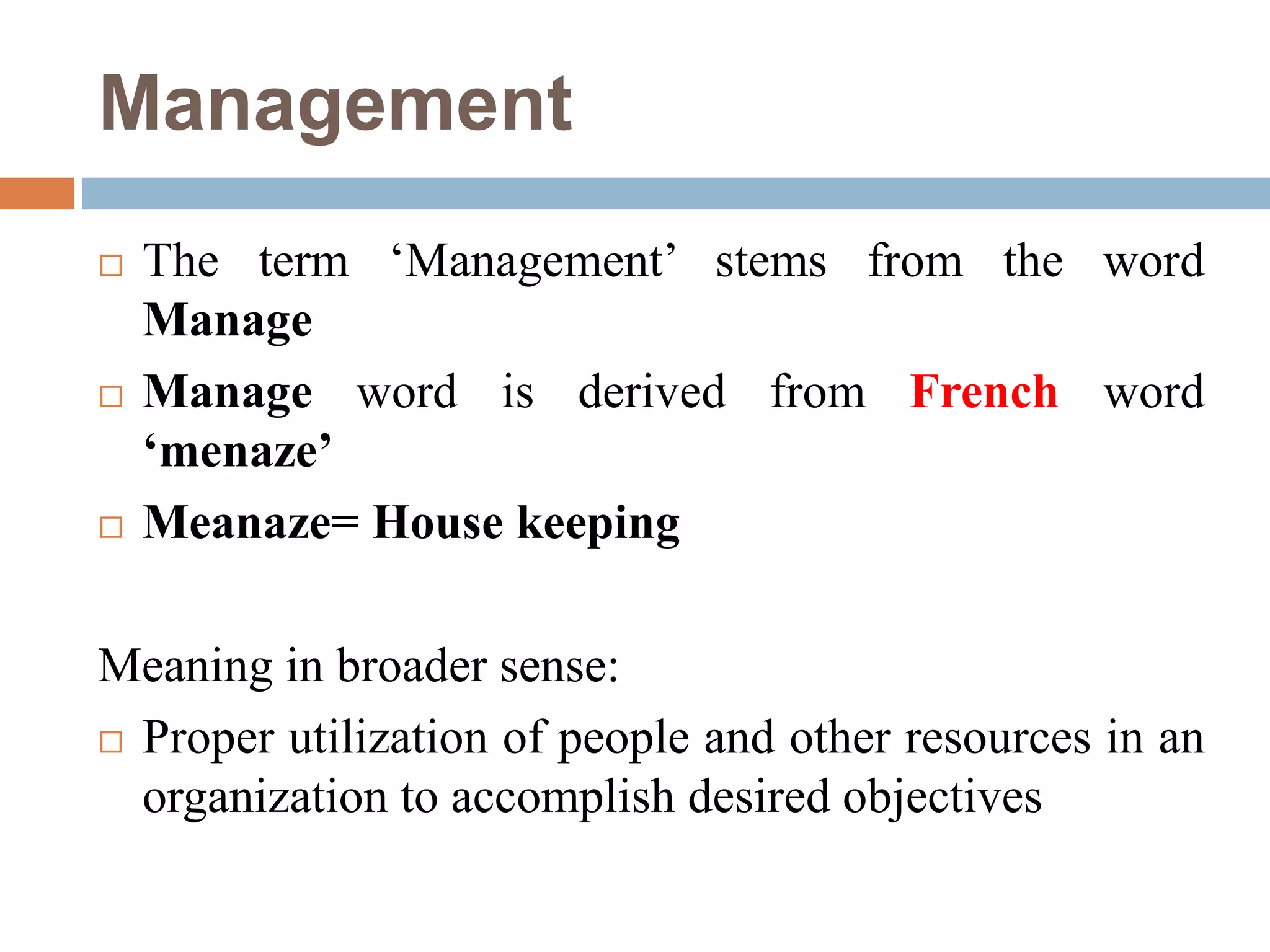 Management, Personal Management, Division of Labour | PPTX