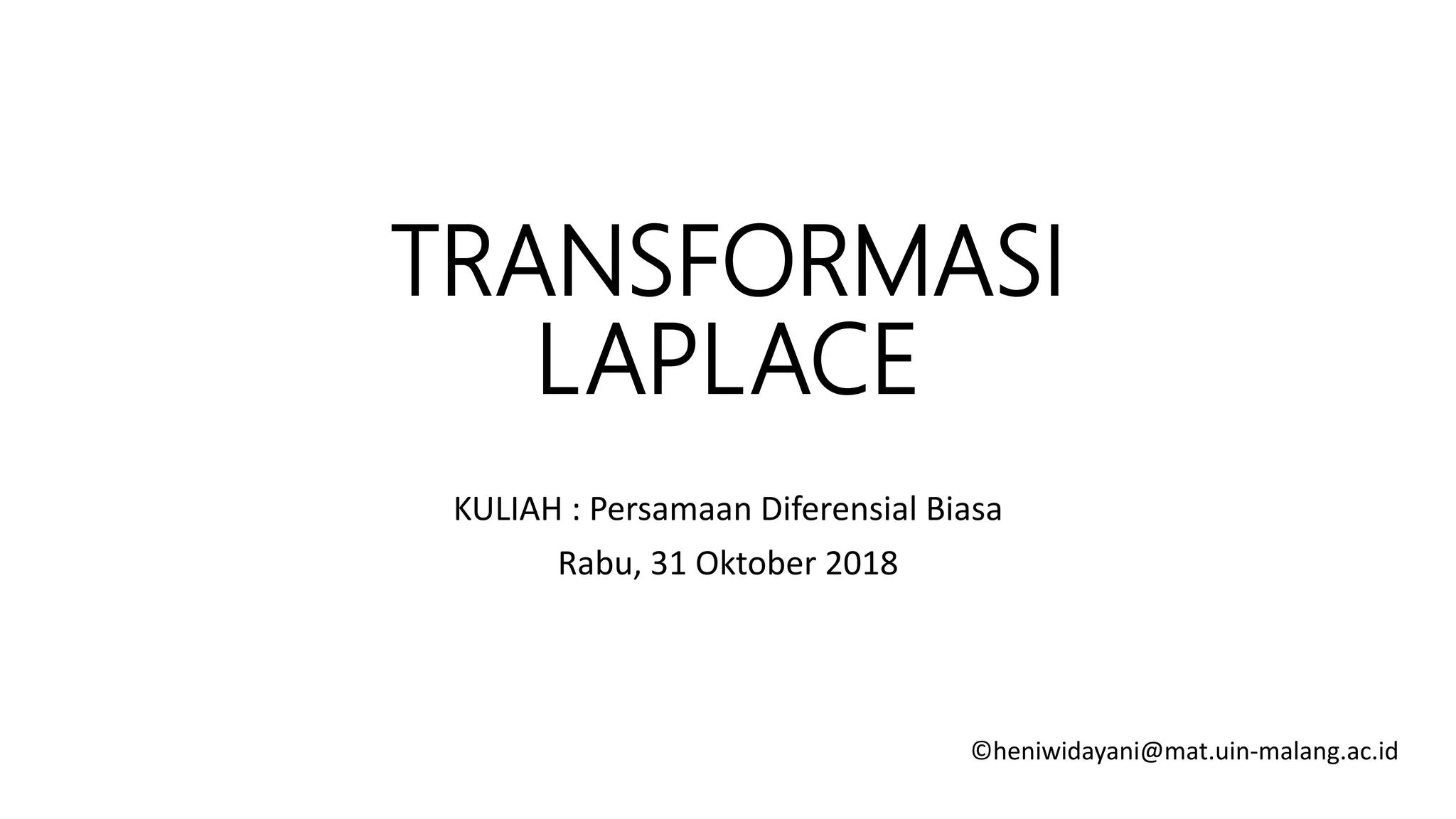 Transformasi Laplace (bag.1) | PPTX