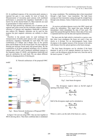 Analysis of Key Transmission Issues in Optical Wireless Communication ...