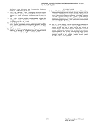 Lecturers' Attitudes towards Integration of E-Learning in Higher Education. Case Study ...