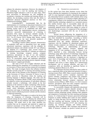 Lecturers' Attitudes towards Integration of E-Learning in Higher Education. Case Study ...