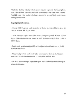 retail banking an over view of hdfc bank | DOC