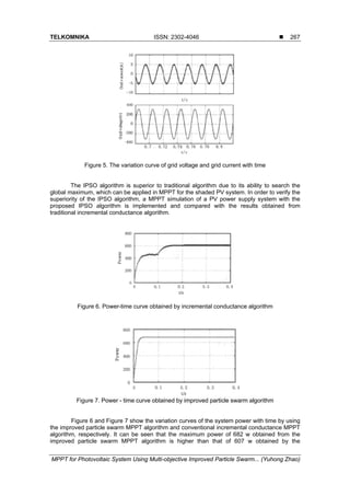 MPPT for Photovoltaic System Using Multi-objective Improved Particle Swarm Optimization ...