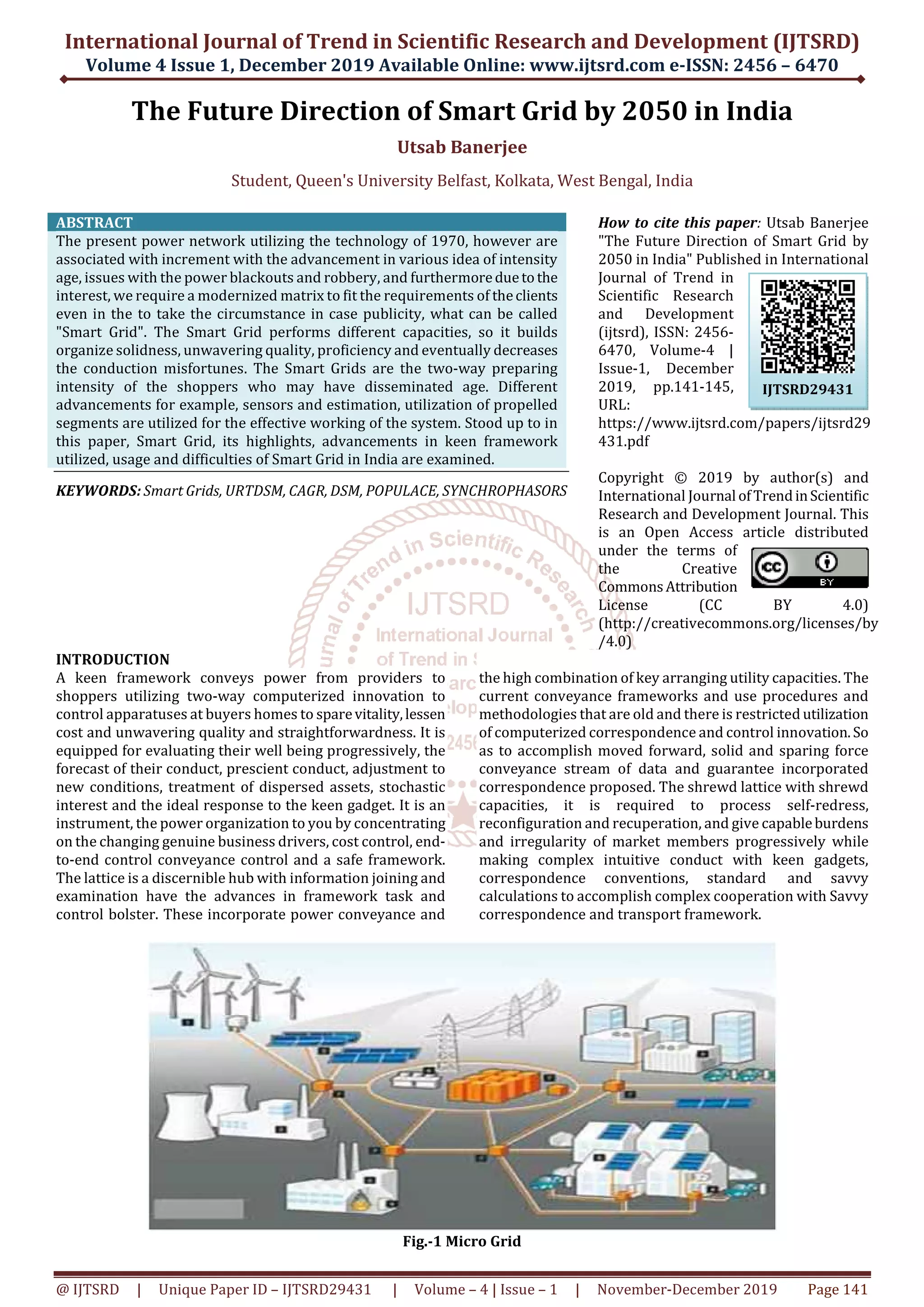 The Future Direction of Smart Grid by 2050 in India | PDF