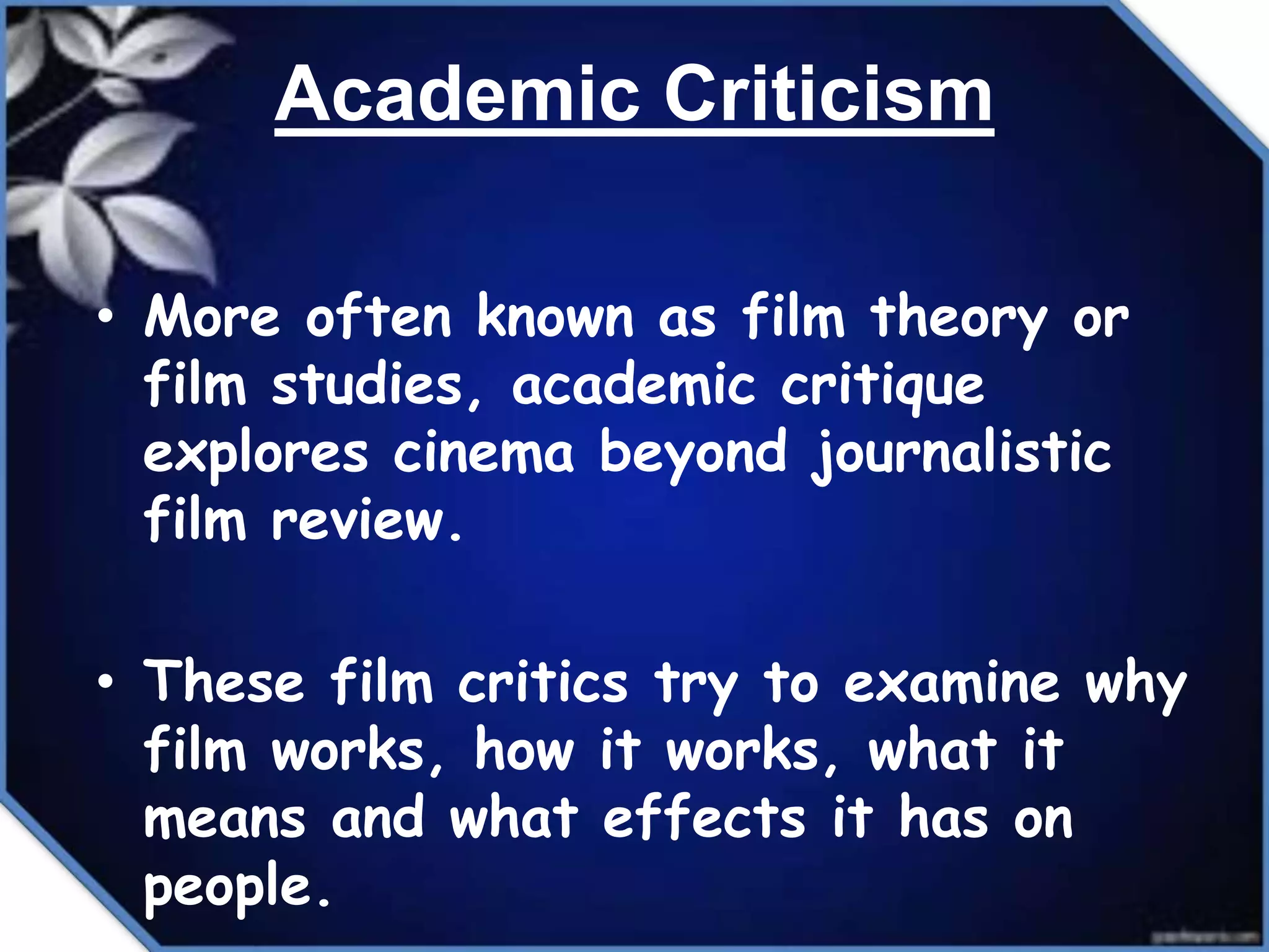 Film review and film criticism | PPTX