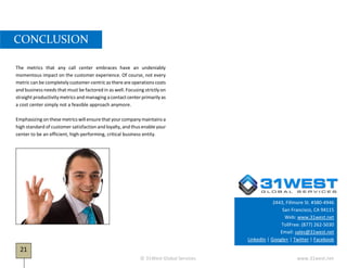 White Paper on Call Center Metrics (31West Knowledge Series) | PPT