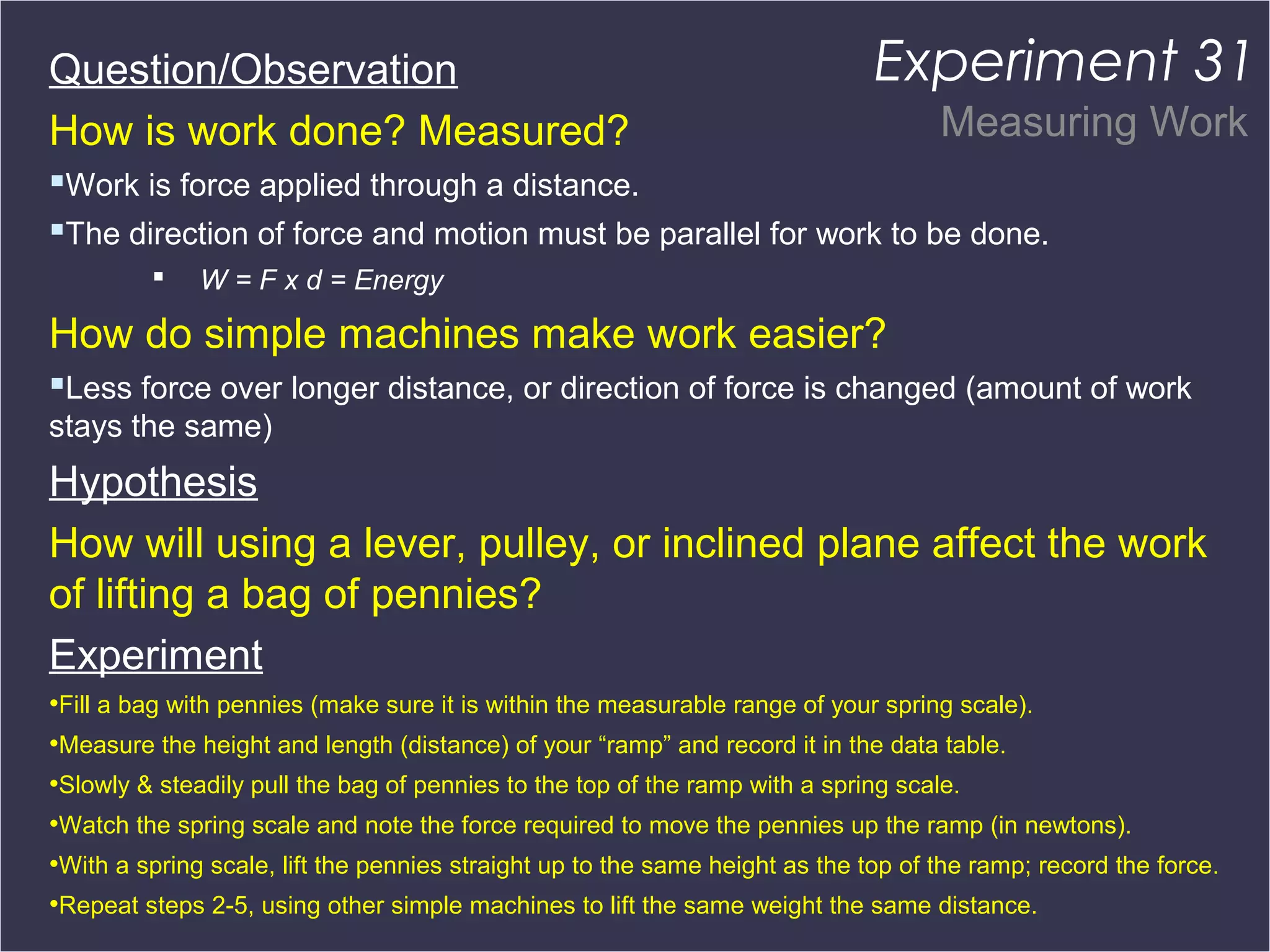 Work & Simple Machines | PPT