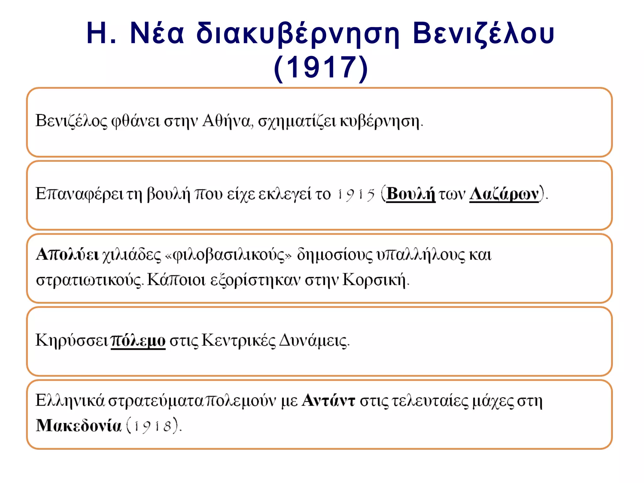 ΕΝΟΤΗΤΑ 32 Η Ελλάδα στον Α‘ Παγκόσμιο πόλεμο – Ο Εθνικός Διχασμός | PPT