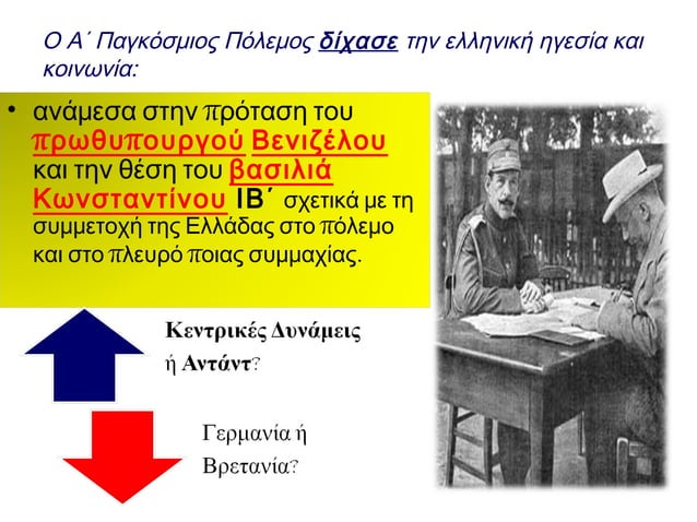 ΕΝΟΤΗΤΑ 32 Η Ελλάδα στον Α‘ Παγκόσμιο πόλεμο – Ο Εθνικός Διχασμός | PPT