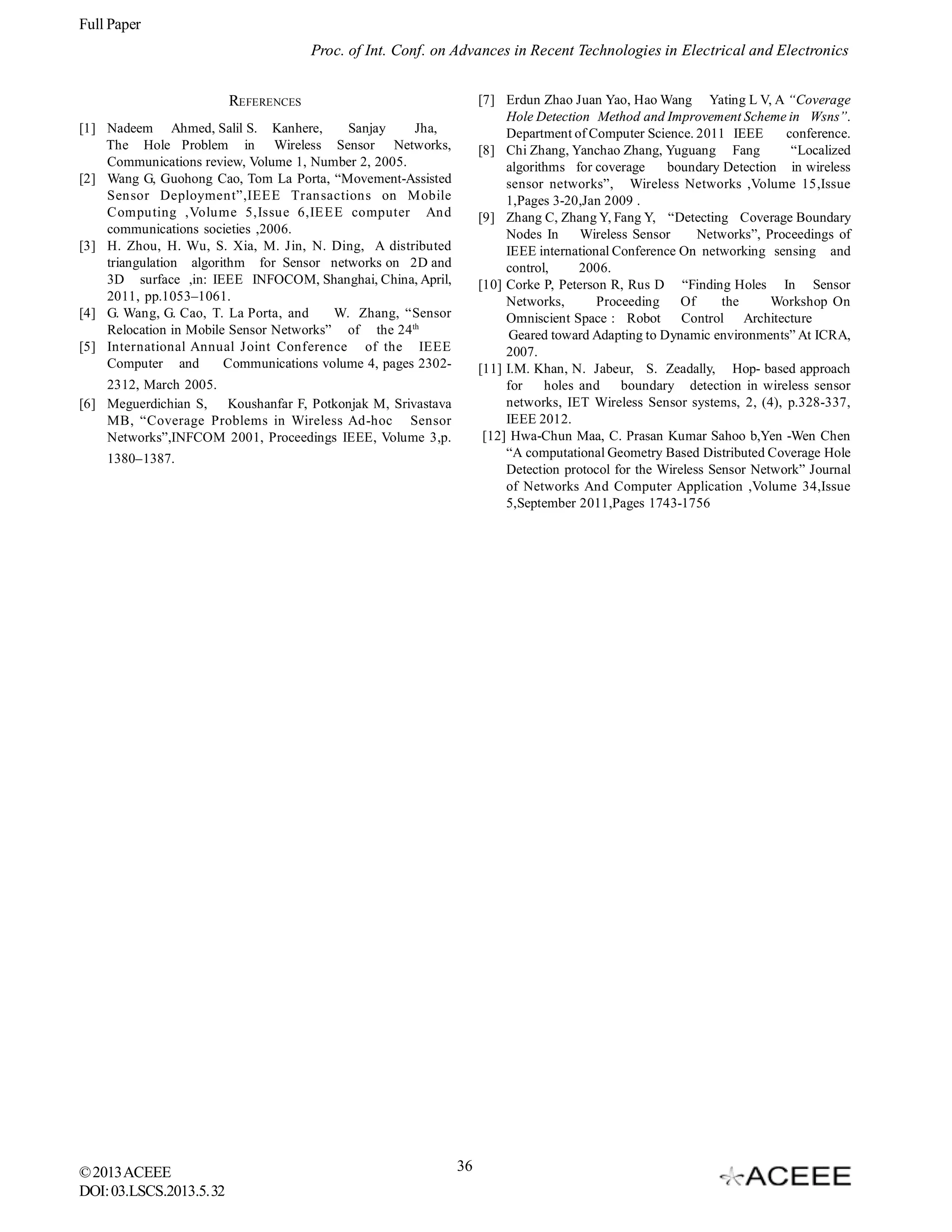 Modified Coverage Hole Detection Algorithm For Distributed Wsns Pdf 4493