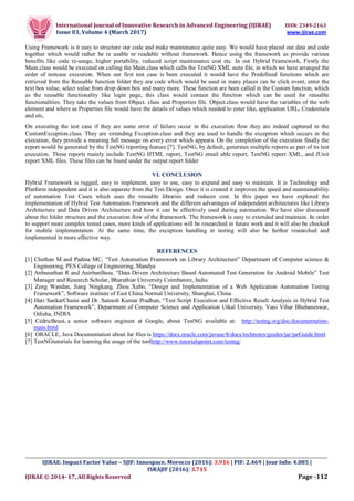 Design and Implementation of Hybrid Test Automation Framework for Web ...