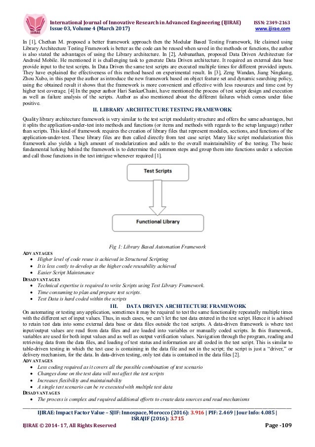 Design And Implementation Of Hybrid Test Automation Framework For Web