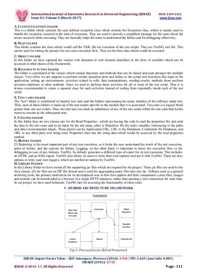 Design And Implementation Of Hybrid Test Automation Framework For Web