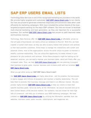SAP ERP Users Email Lists | SAP ERP Users Email Database | DOCX | Email | Internet