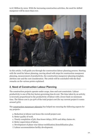 All About Construction Labour Planning- Excel Template | PDF