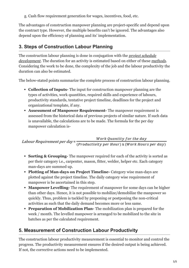 All About Construction Labour Planning- Excel Template | PDF ...