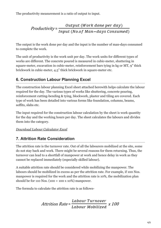All About Construction Labour Planning- Excel Template | PDF ...