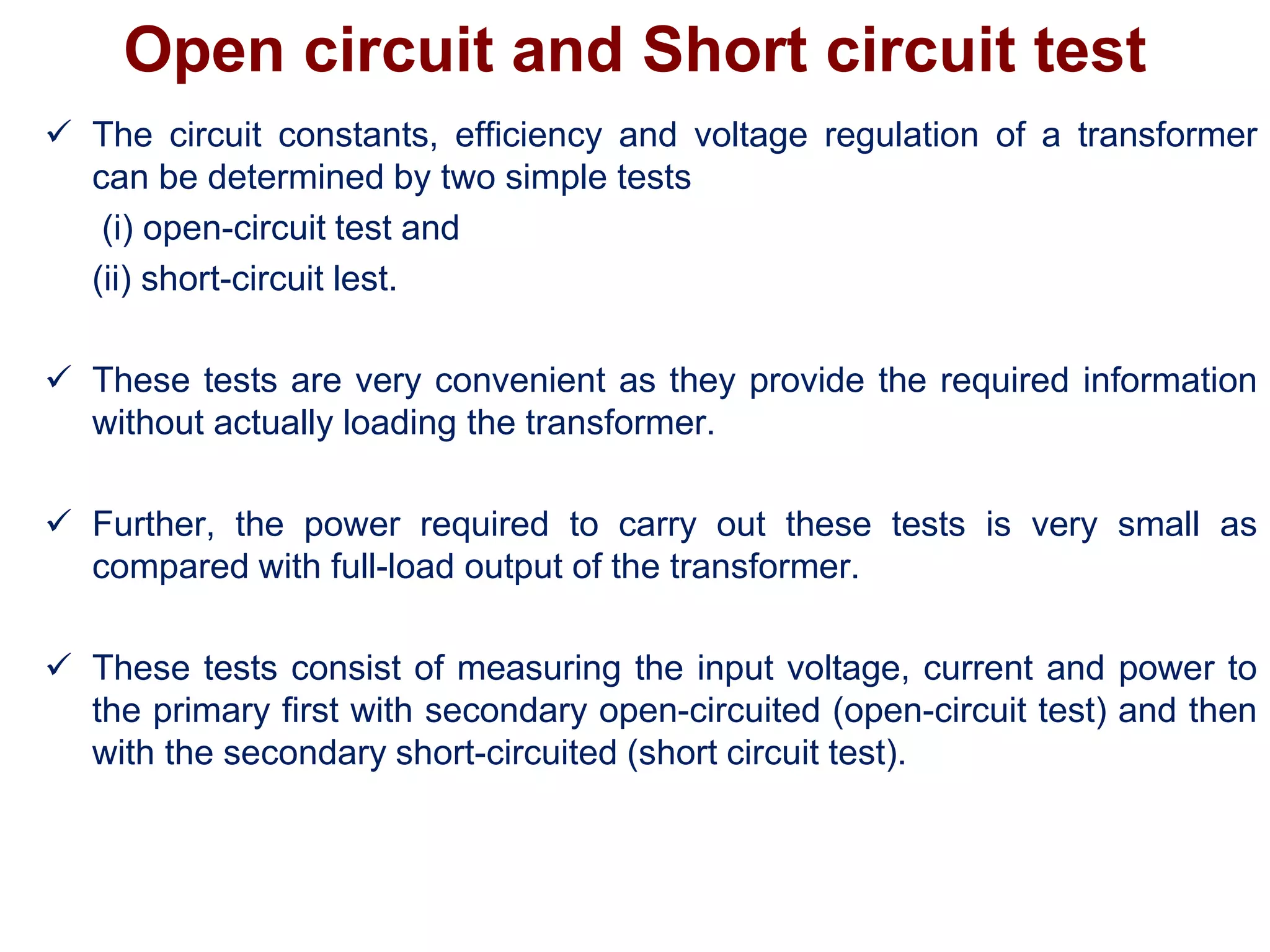 32.open circuit and short circuit test .ppt