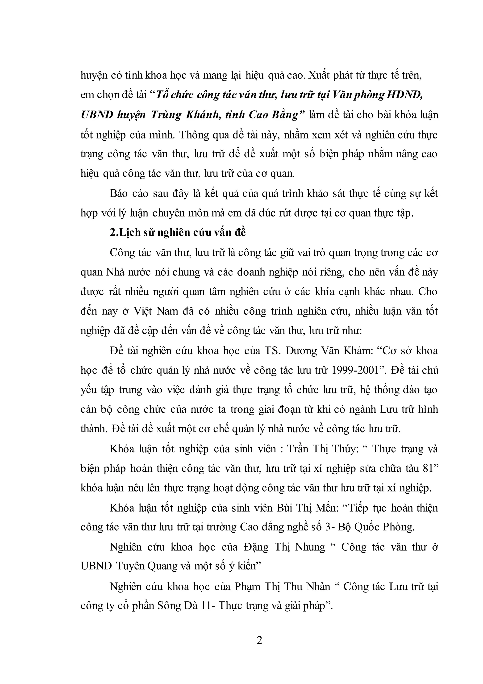 Khóa luận: Công tác văn thư, lưu trữ tại Văn phòng HĐND, UBND, HAY, 9 ĐIỂM | DOC